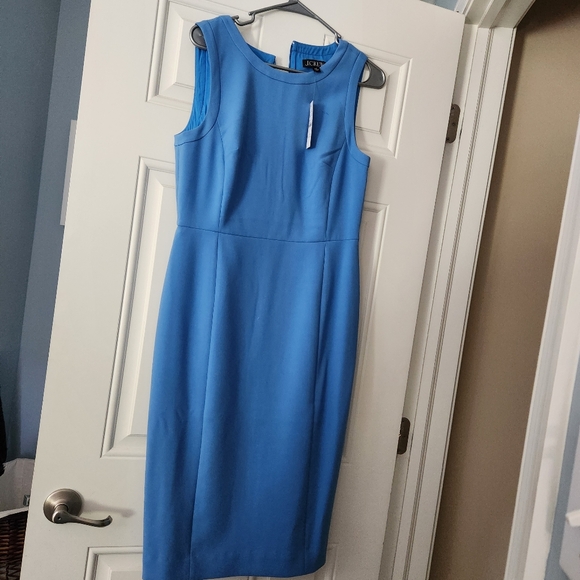 J. Crew | Dresses | J Crew Elegant Blue Sleeveless Work Office Dress ...